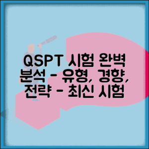 qspt 시험 완벽 가이드 | 문제 유형 및 출제 경향, 고득점 전략 및 시험 일정 총정리